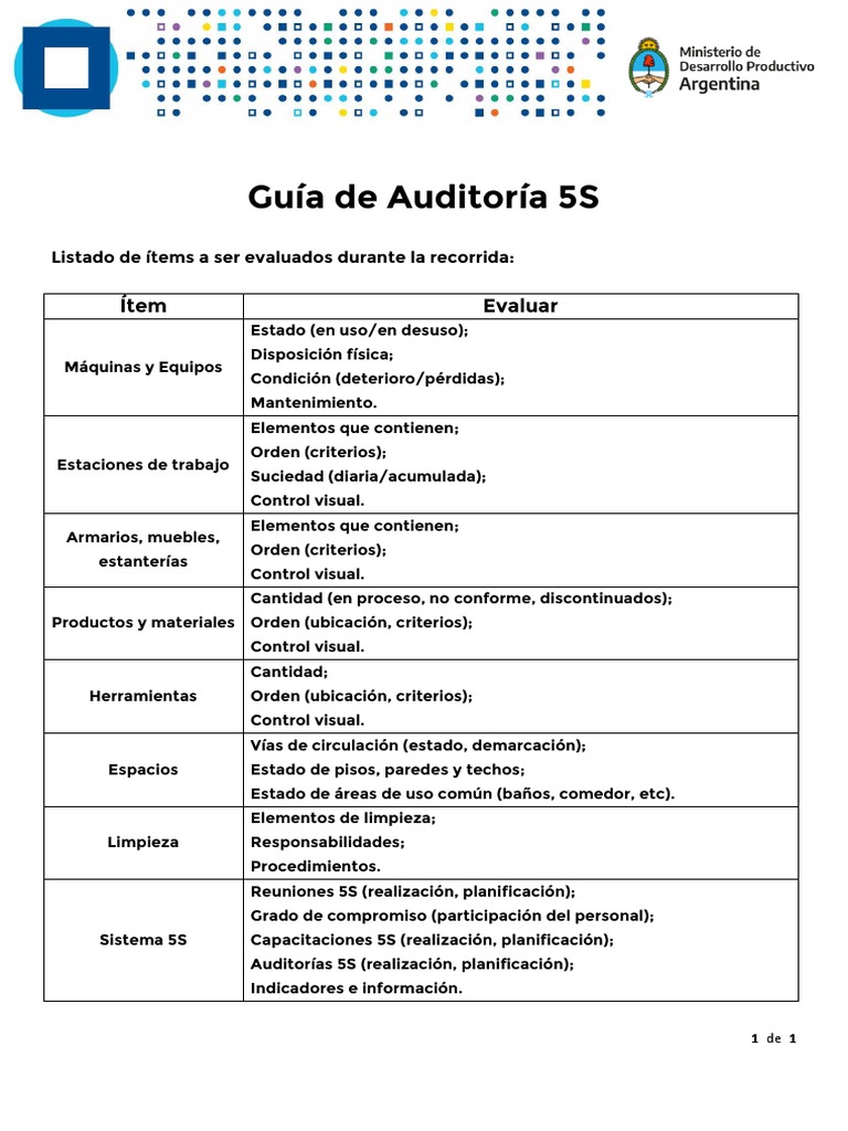 Guía de Auditoría 5S: Evaluación Efectiva | PDF