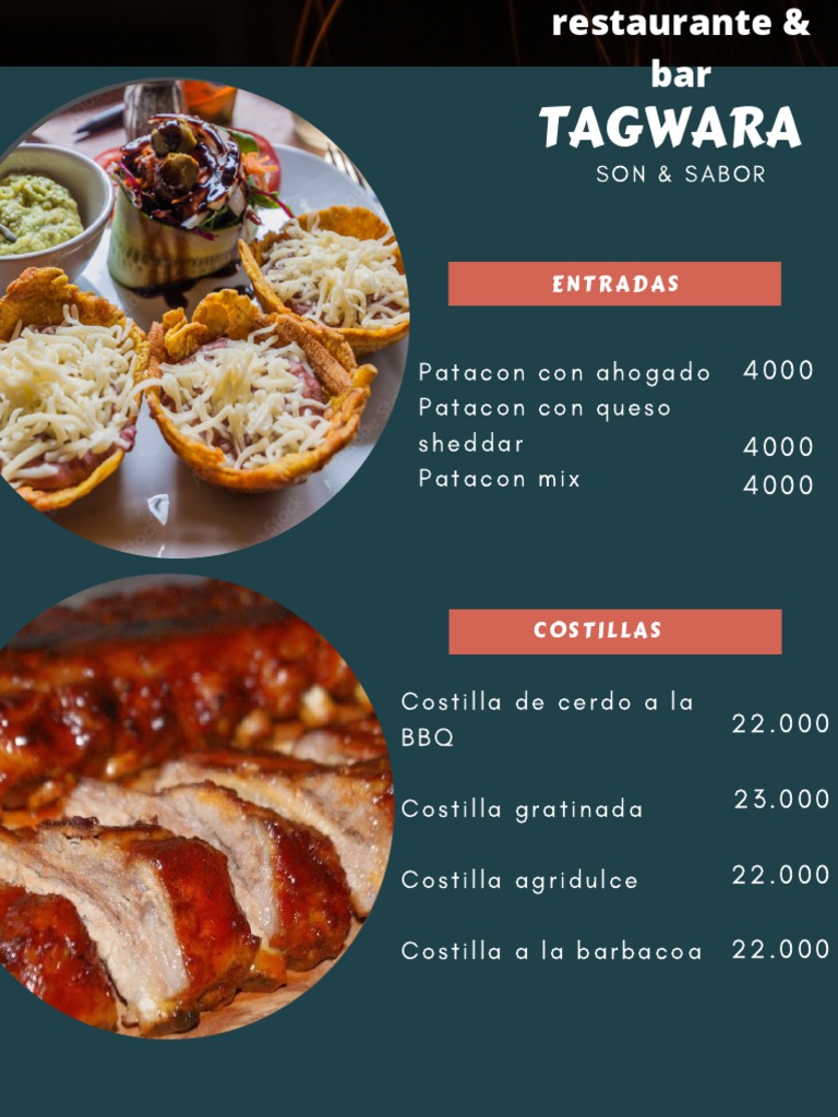 Modelo de Carta de Restaurante | PDF | filete | Parilla