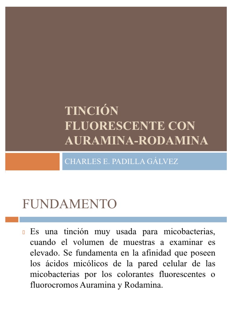 Tinción rápida micobacterias Rodamina-Auramina | PDF | Mycobacterium ...