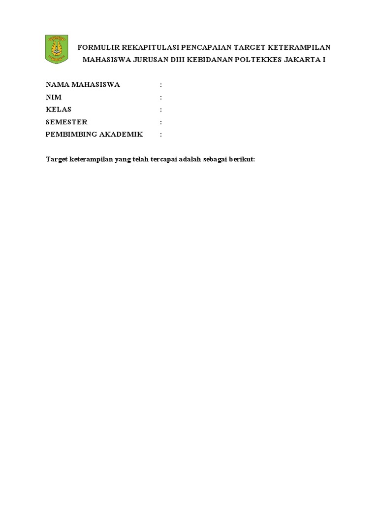 Formulir Rekapitulasi Pencapaian Target | PDF
