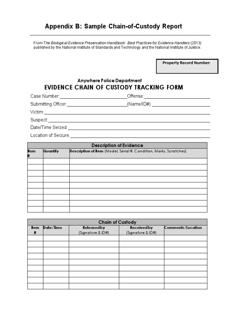 Appendix B: Sample Chain-of-Custody Report | PDF