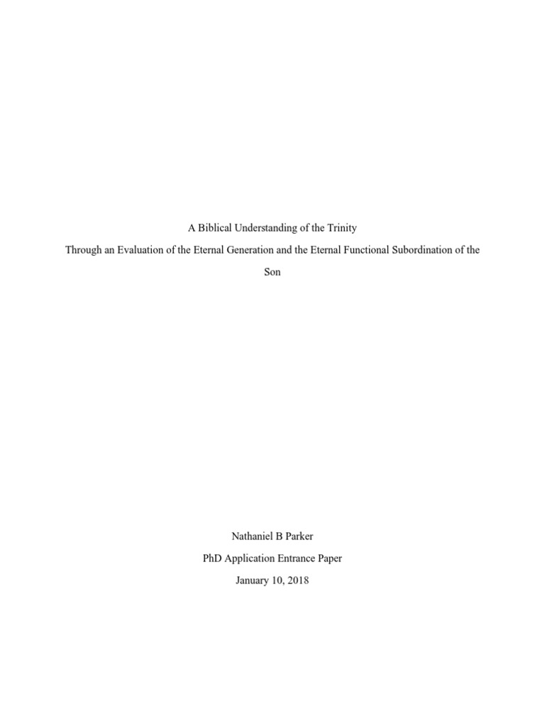 Trinity Paper | Download Free PDF | Trinity | God The Father