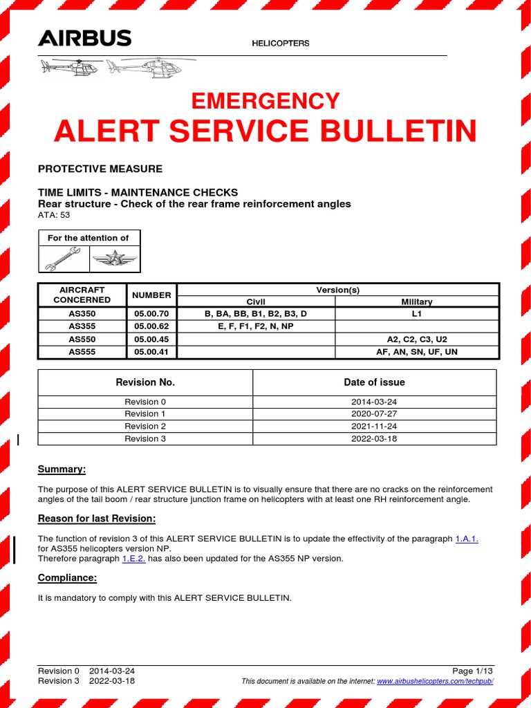 Alert Service Bulletin: Emergency | PDF | Helicopter | Aviation