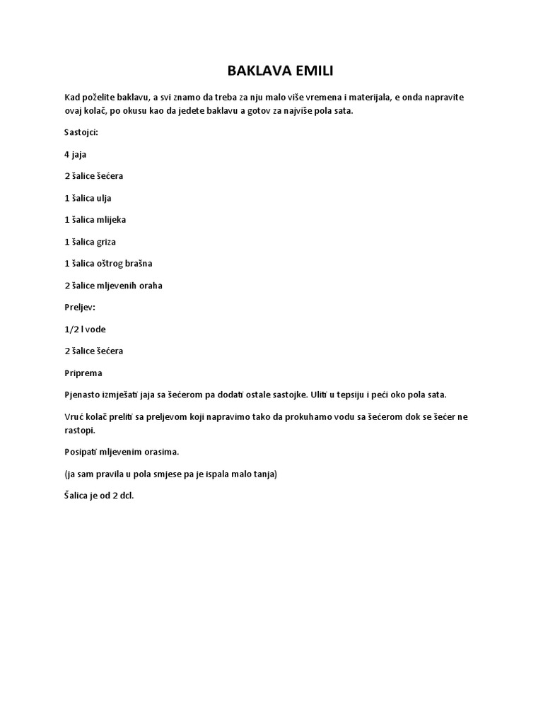 Baklava Emili | PDF