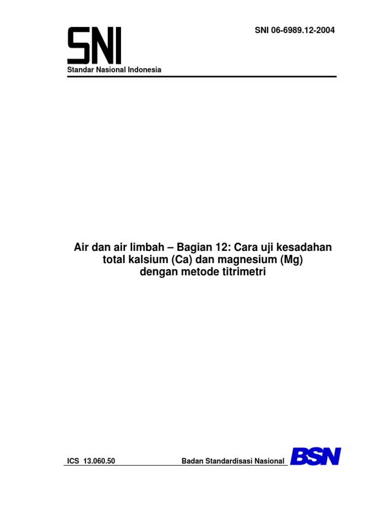 SNI-Air Dan Air Limbah - Bagian 12 | PDF