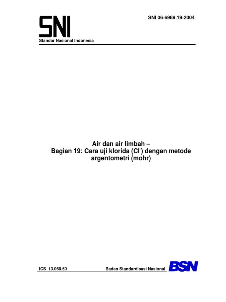 SNI-Air Dan Air Limbah - Bagian 19 | PDF