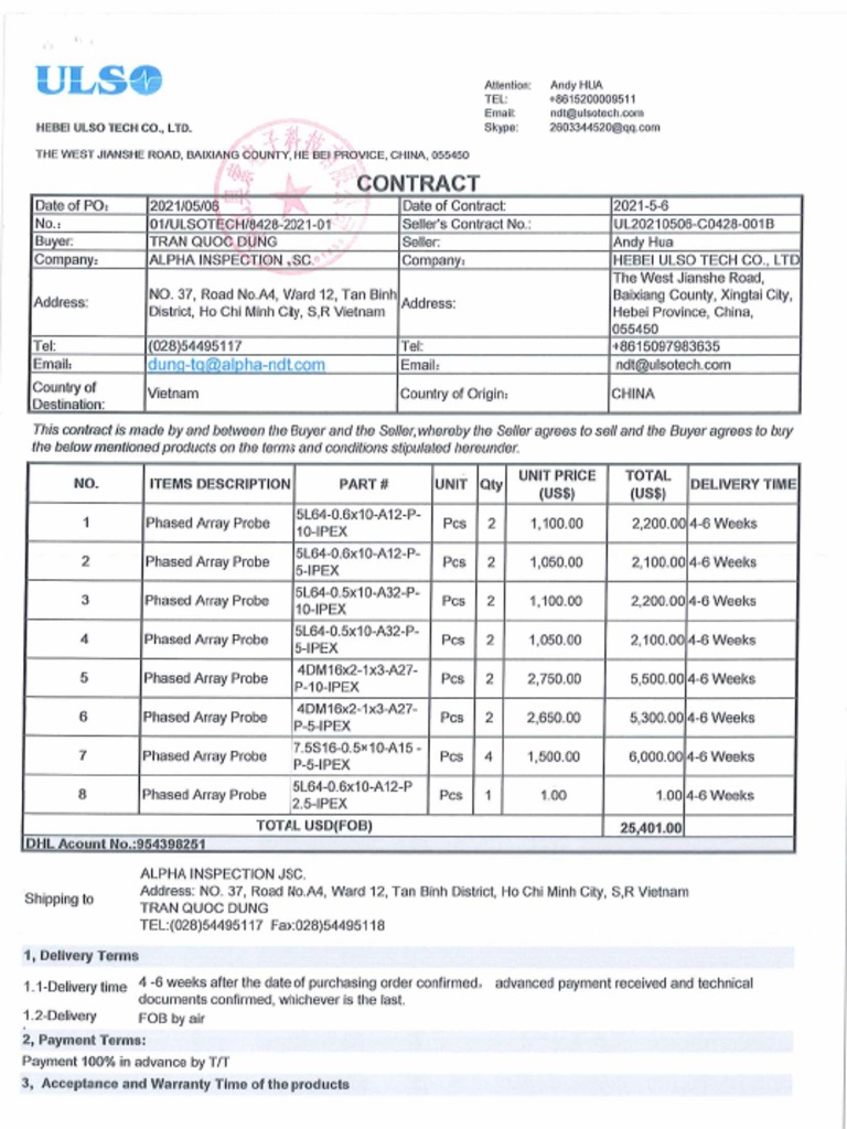 Contract+Packing list+CO | PDF