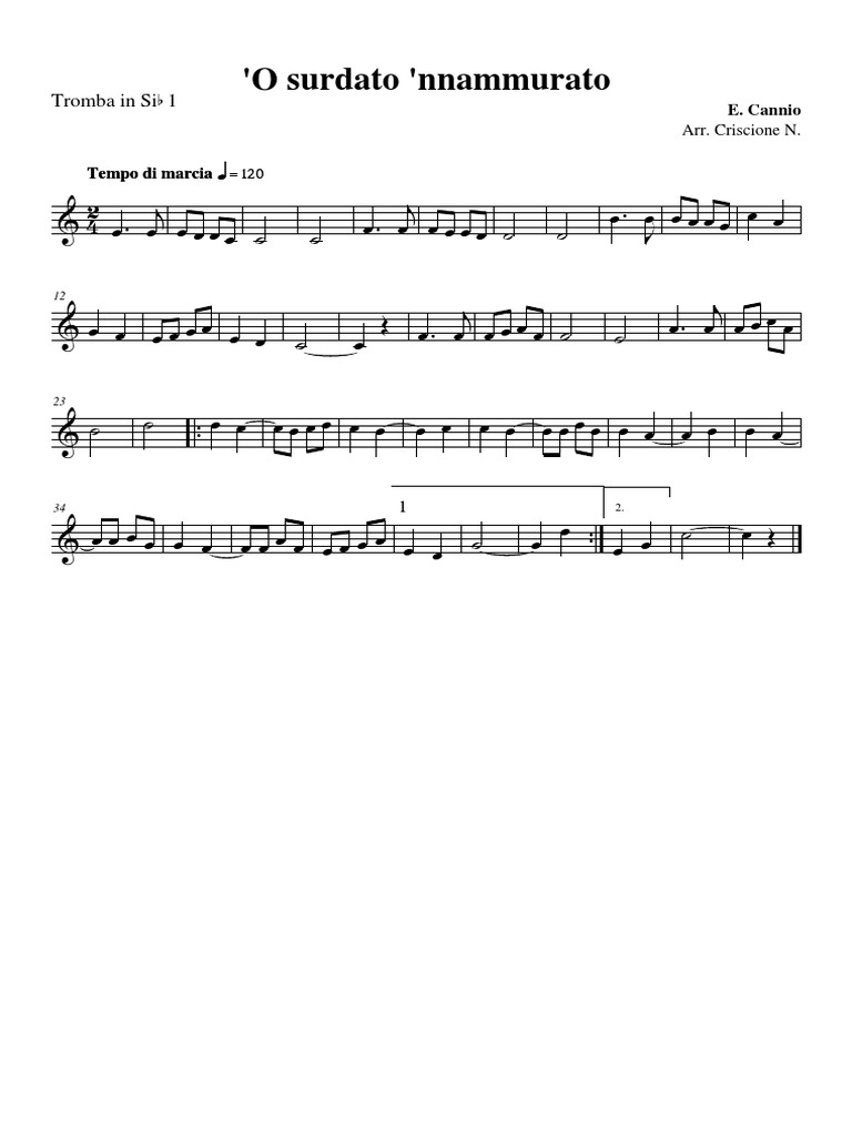 O Surdat Nnammurato - Tromba in Sib 1 | PDF