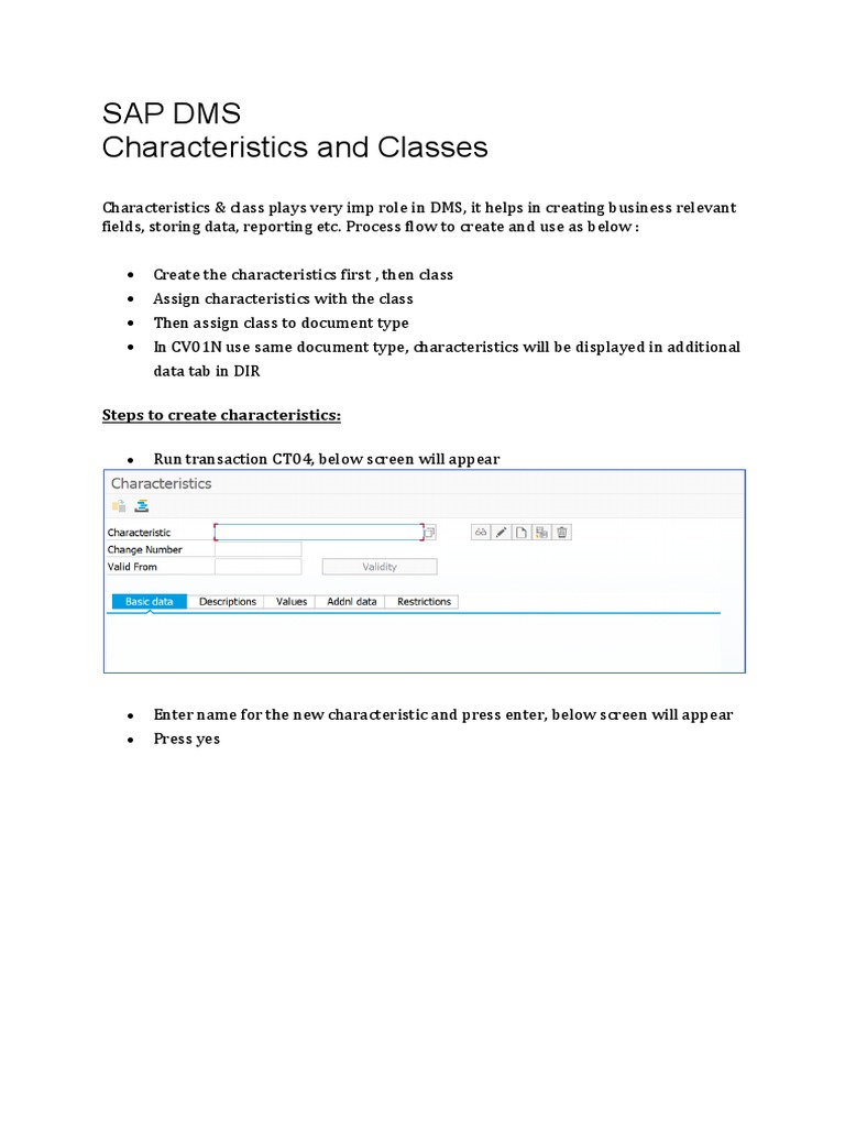 DMS - Characteristics and Classes | PDF