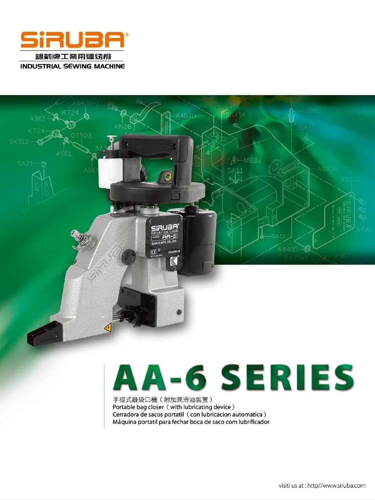 Instrucciones Maquina de Coser Sacos Siruba Aa6 | PDF