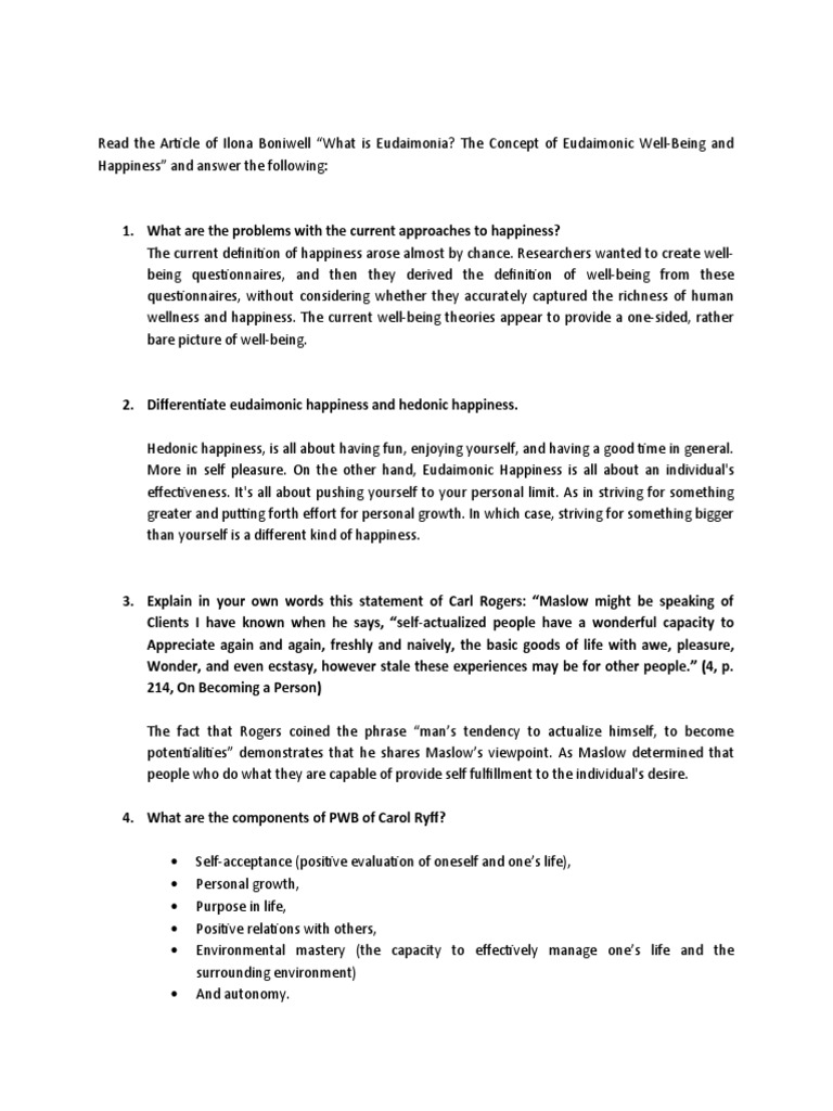 Understanding the Concept of Eudaimonic Well-Being: A Summary and ...