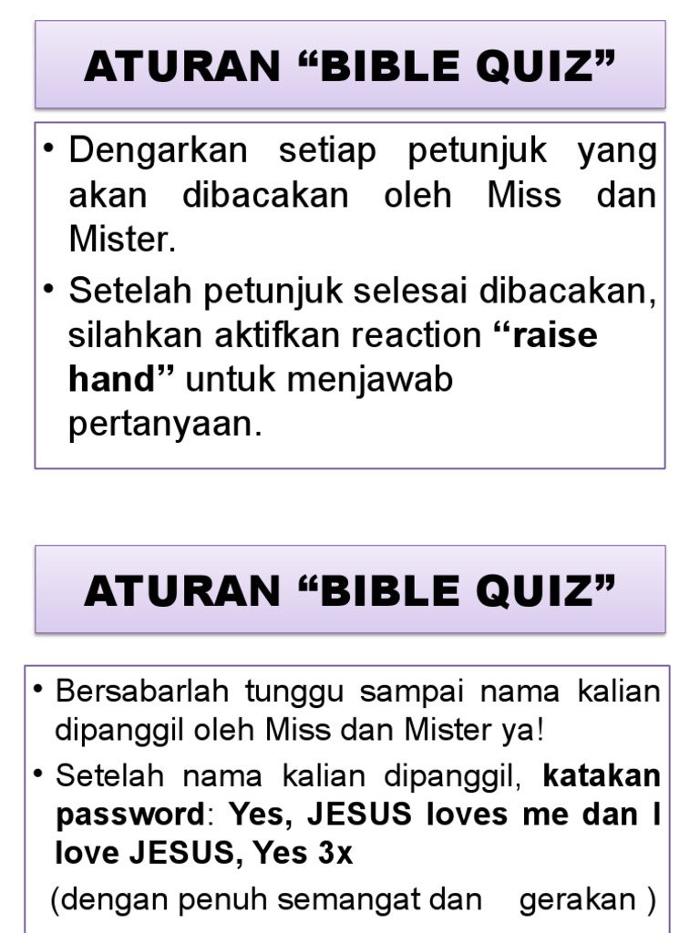 Bible Quiz Tebak Tokoh Alkitab | PDF