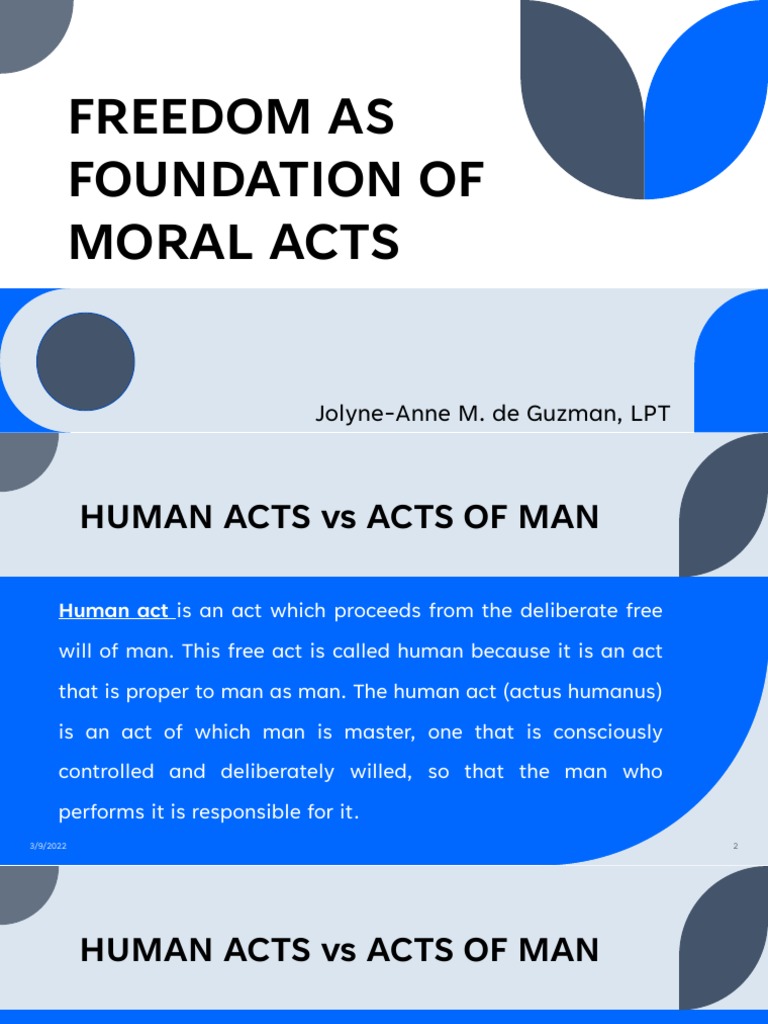 Freedom As Foundation of Moral Acts | PDF | Free Will | Reason