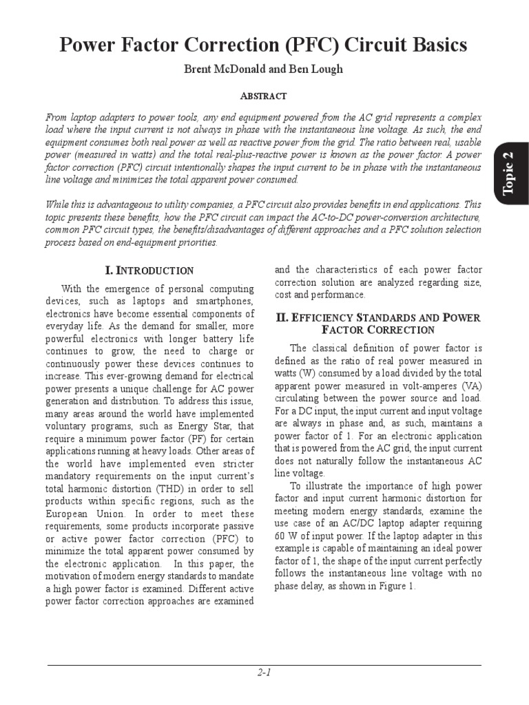 Power Factor Correction (PFC) Circuit Basics: Brent Mcdonald and Ben ...