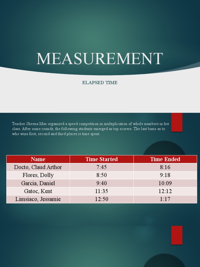 Measurement: Elapsed Time | PDF | Units Of Measurement | Spacetime