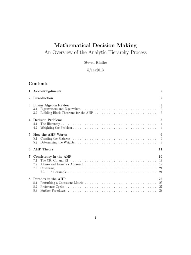 Mathematical Decision Making | PDF | Eigenvalues And Eigenvectors ...