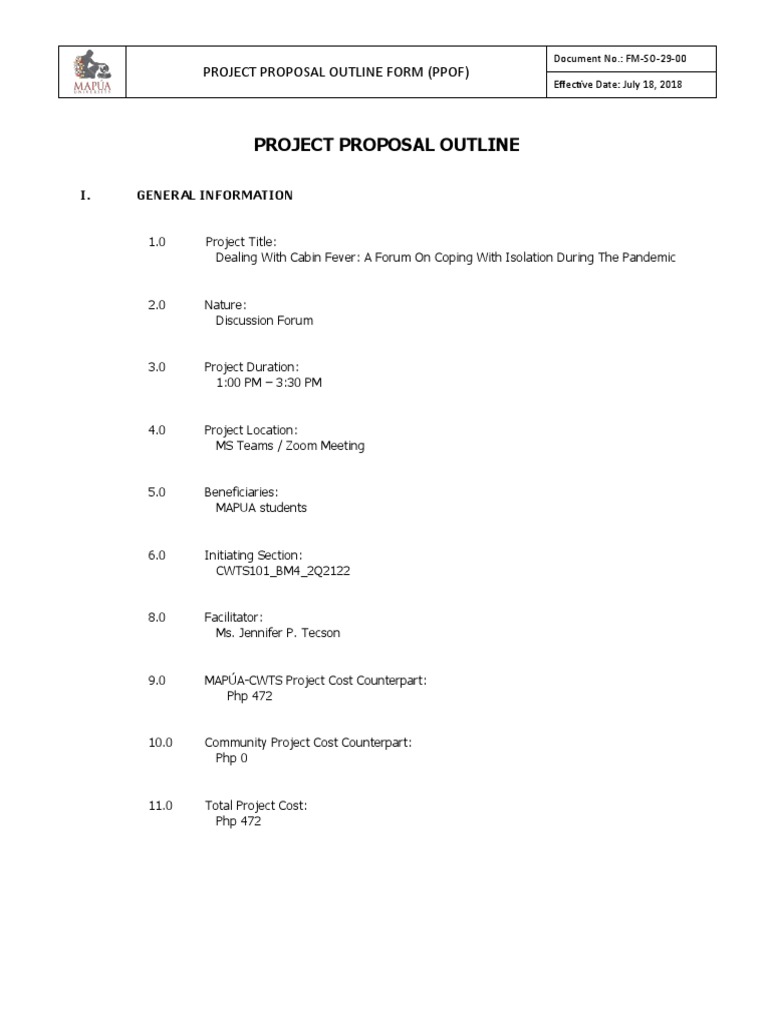 Cuevas - Project Proposal Outline Final | PDF | Art