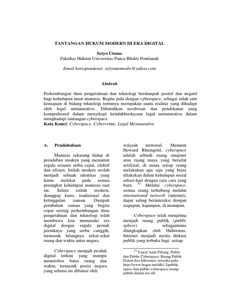 Tantangan Hukum Modern Di Era Digital A98c5457 | PDF