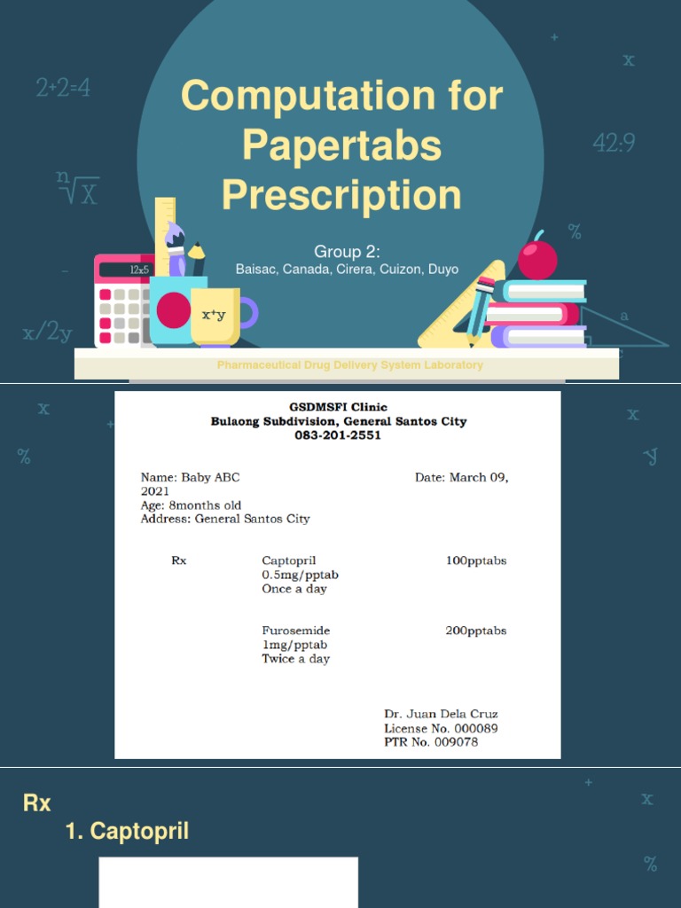 Group 2 - Computation of Papertabs Preparation | PDF | Pharmacy ...