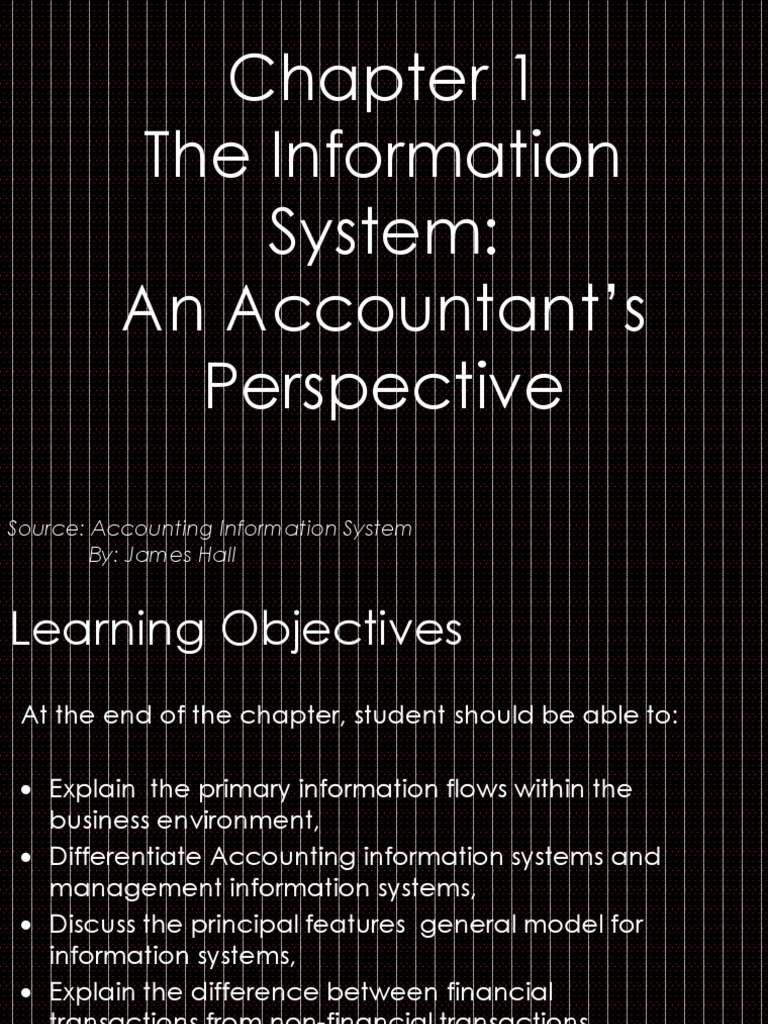 Chapter 1 The Information System An Accountant's Perspective | PDF ...