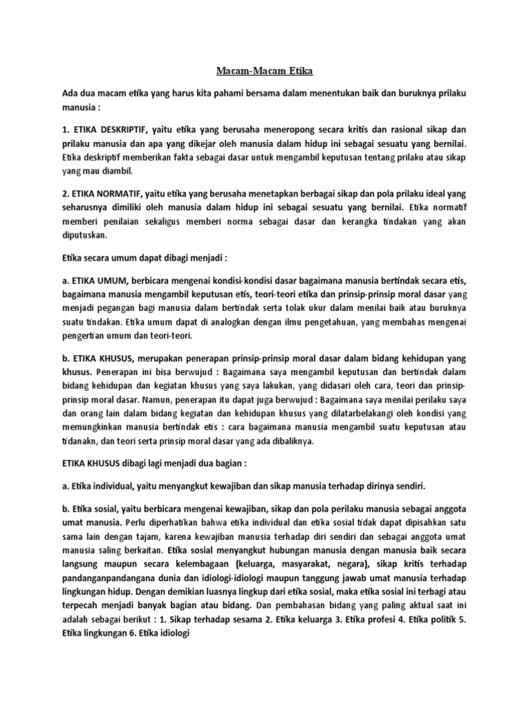 Macam-Macam Kode Etik | PDF
