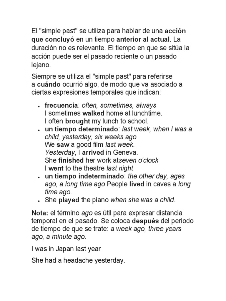 Que Concluyó en Un Tiempo Anterior Al Actual. La: Child, Yesterday, Six ...