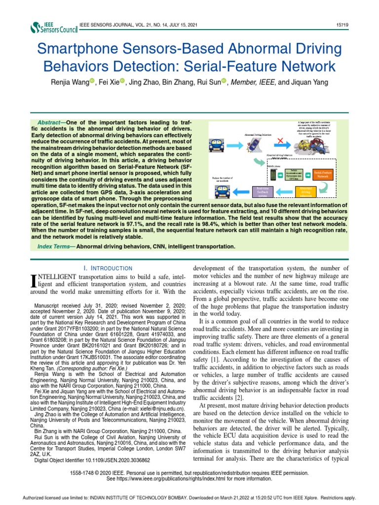 Smartphone Sensors-Based Abnormal Driving Behaviors Detection Serial ...