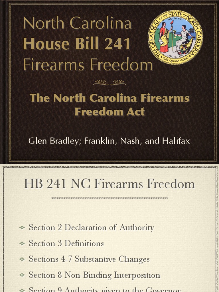 North Carolina Firearms Freedom Presentation Rough Draft | PDF