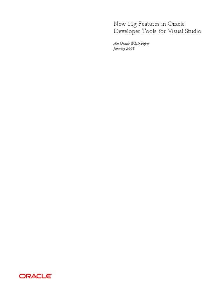 New 11g Features in Oracle Developer Tools For Visual Studio | PDF | Oracle Database | Microsoft ...