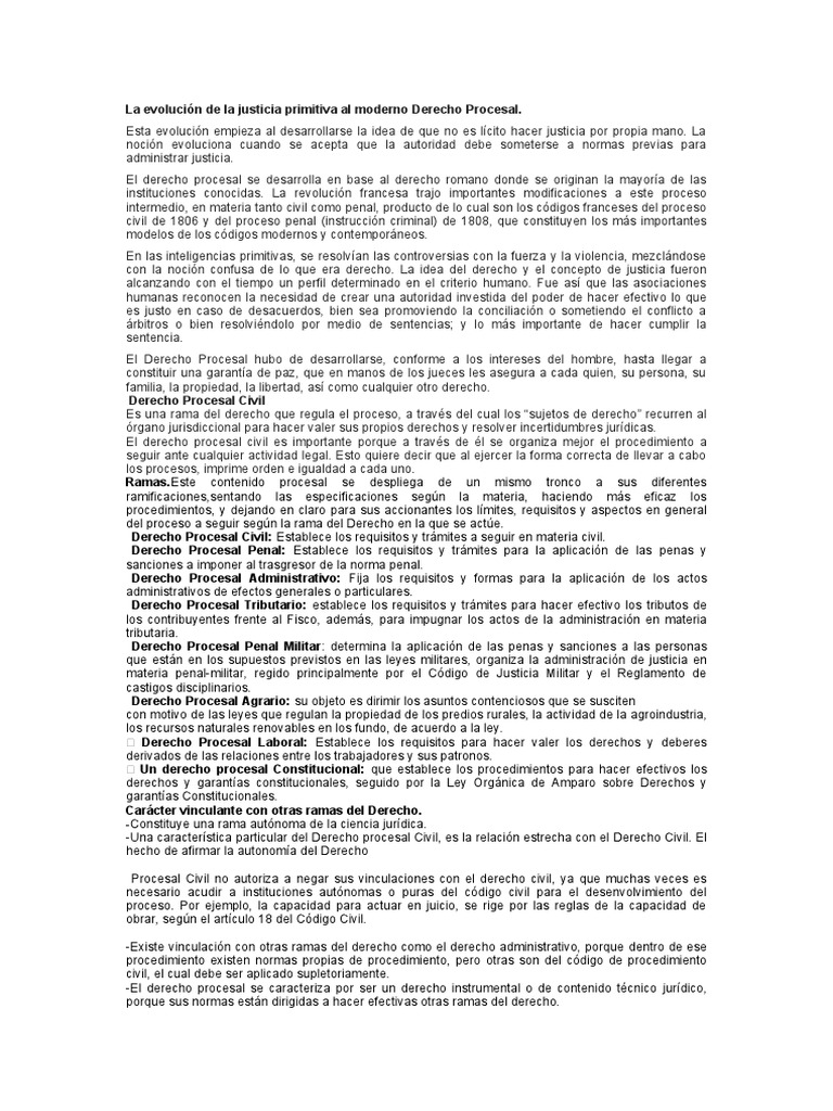 La Evolución de La Justicia Primitiva Al Moderno D | PDF | Ley procesal ...
