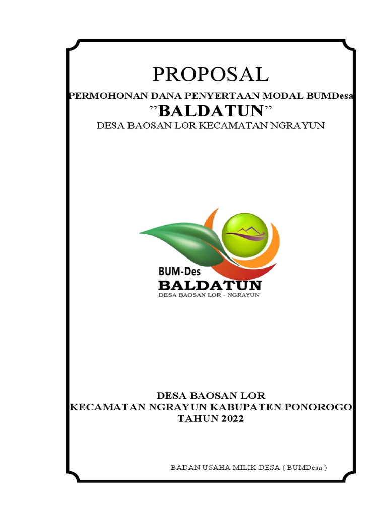 PROPOSAL BUMDes 2019 | PDF