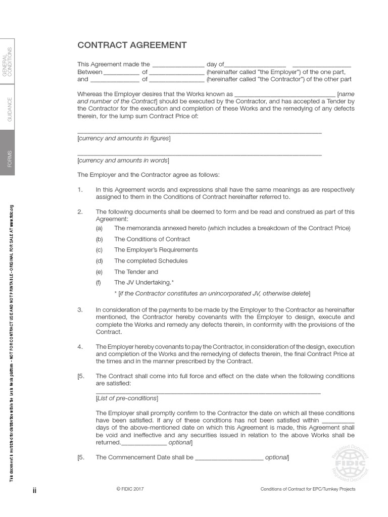 FIDIC Silver Book - Contract Draft As Prescribed | PDF | Law Of ...