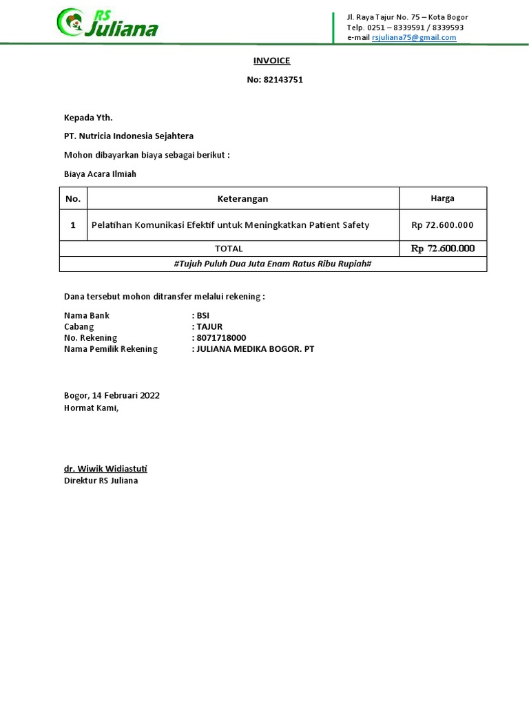Draft Invoice - RS Juliana | PDF