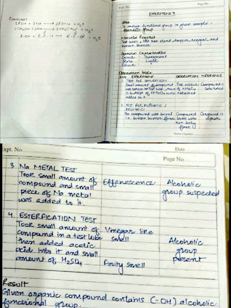 Chemistry Practical Work | PDF | Atoms | Chemical Compounds