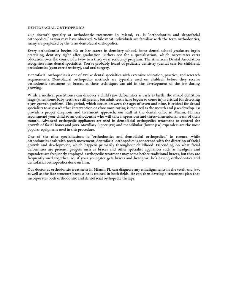 Understanding Dentofacial Orthopedics: An Explanation of its Role in ...