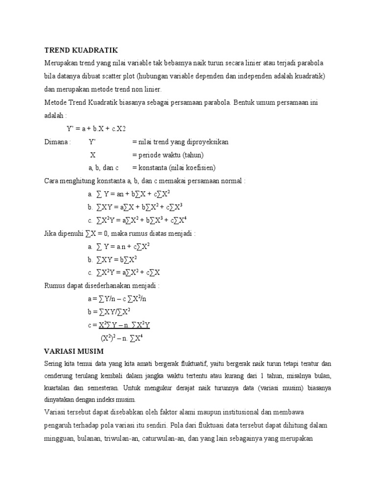 Analisis Trend Kuadratik dan Musiman | PDF | Sains & Matematika