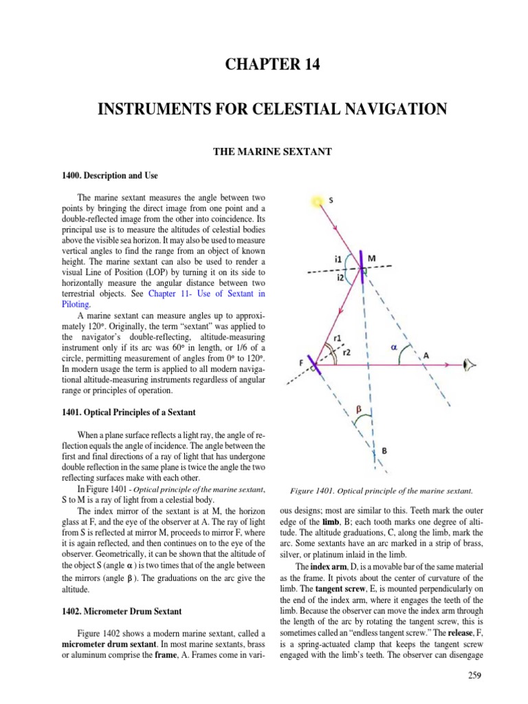 Chapter 14 - Instruments For Celestial Navigation | PDF | Navigation | Horizon