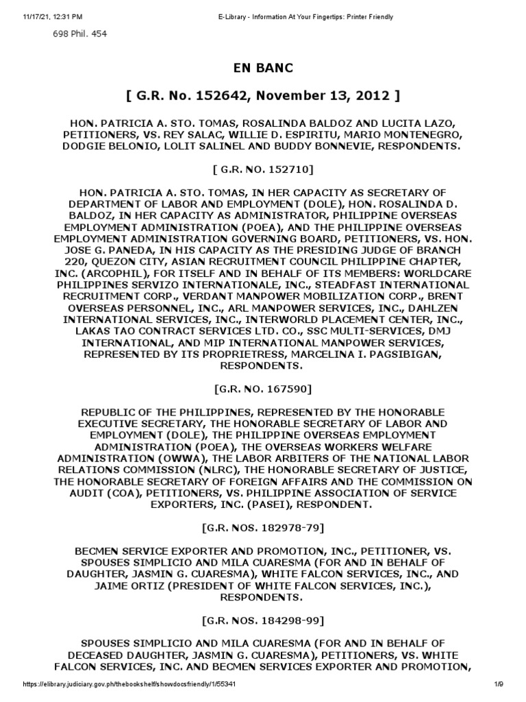 Hon. Sto. Tomas v. Salac November 13 2012 | PDF | Injunction | Criminal Law
