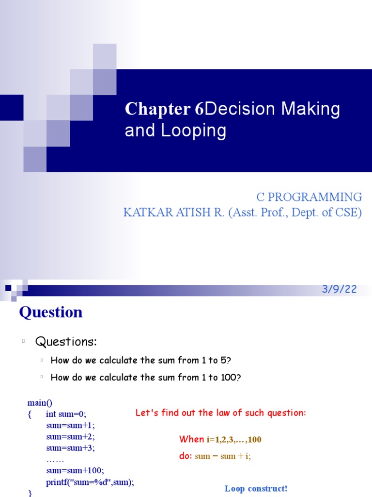 Decision Making and Looping | PDF | Control Flow | Software Engineering Decision Making and Looping | PDF | Control Flow | Software Engineering
