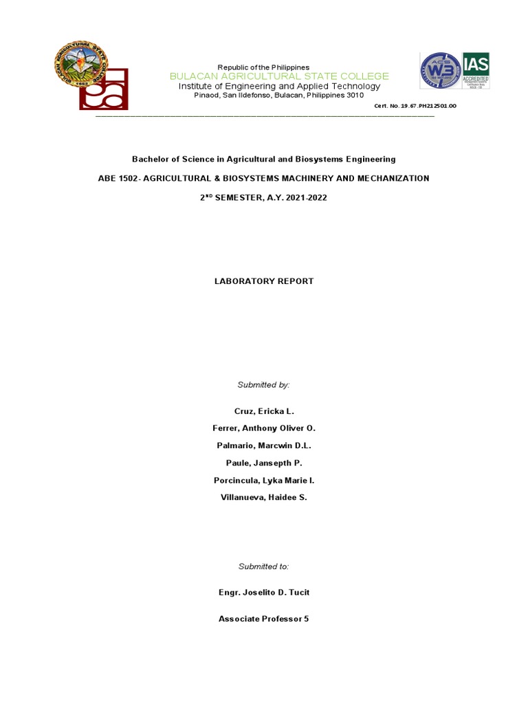 Abe 152 - Laboratory Exercises No.1-Group 2 - Bsaben-3a | Download Free ...