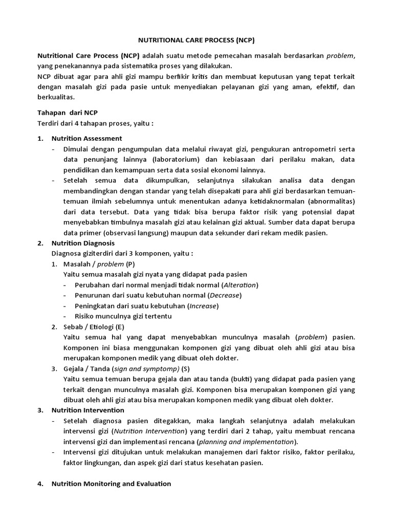 Pedoman Diagnosa Gizi | PDF