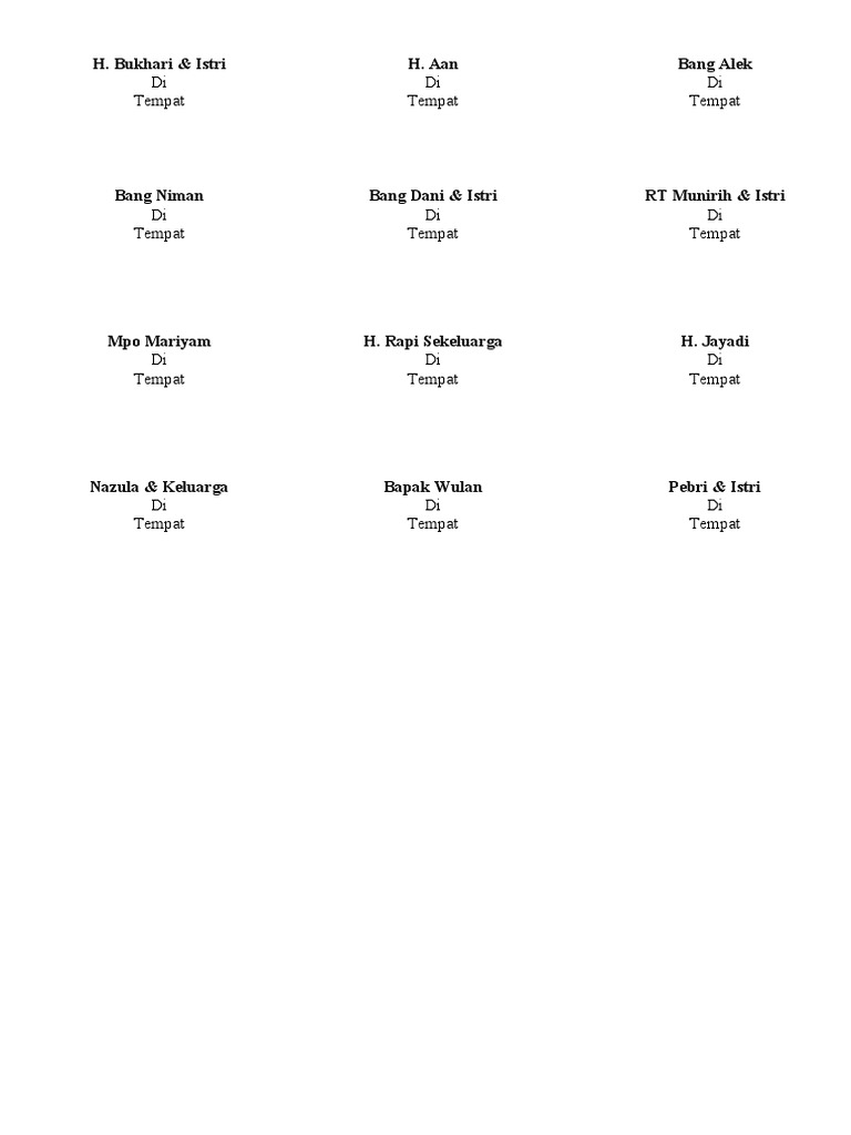 Lebel Nama T&J 103 Inu | PDF