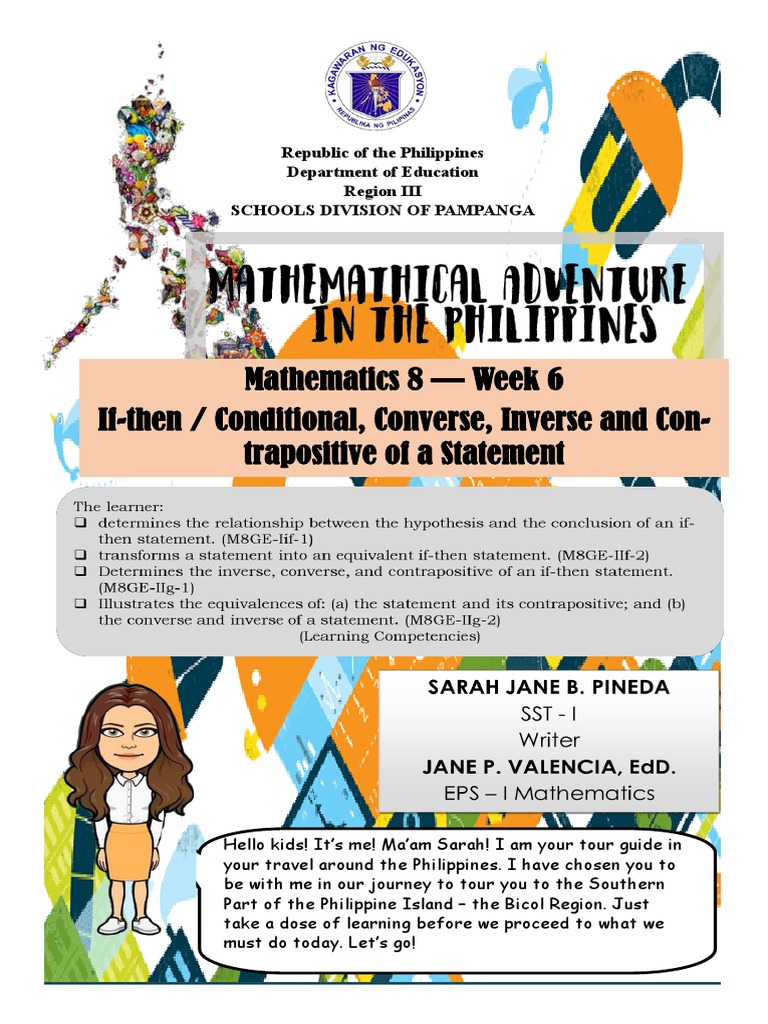 Mathematics 8 — Week 6 If-then / Conditional, Converse, Inverse and ...