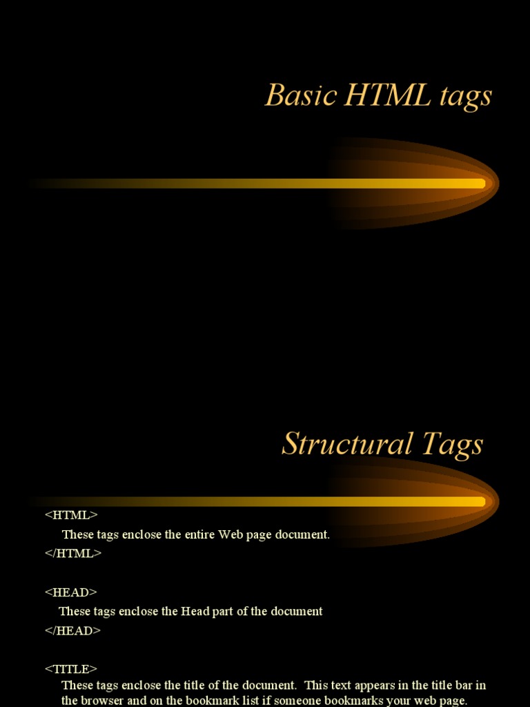 Basic HTML Tags | PDF