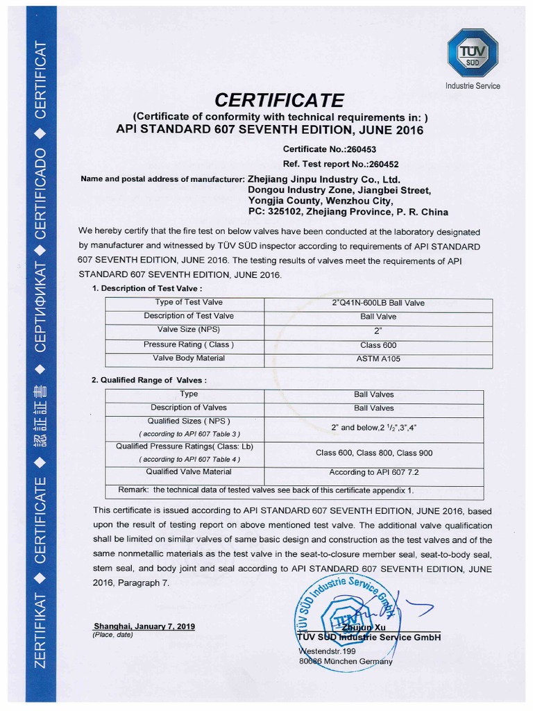 Api 607 600-800-900LB 2in Under | PDF