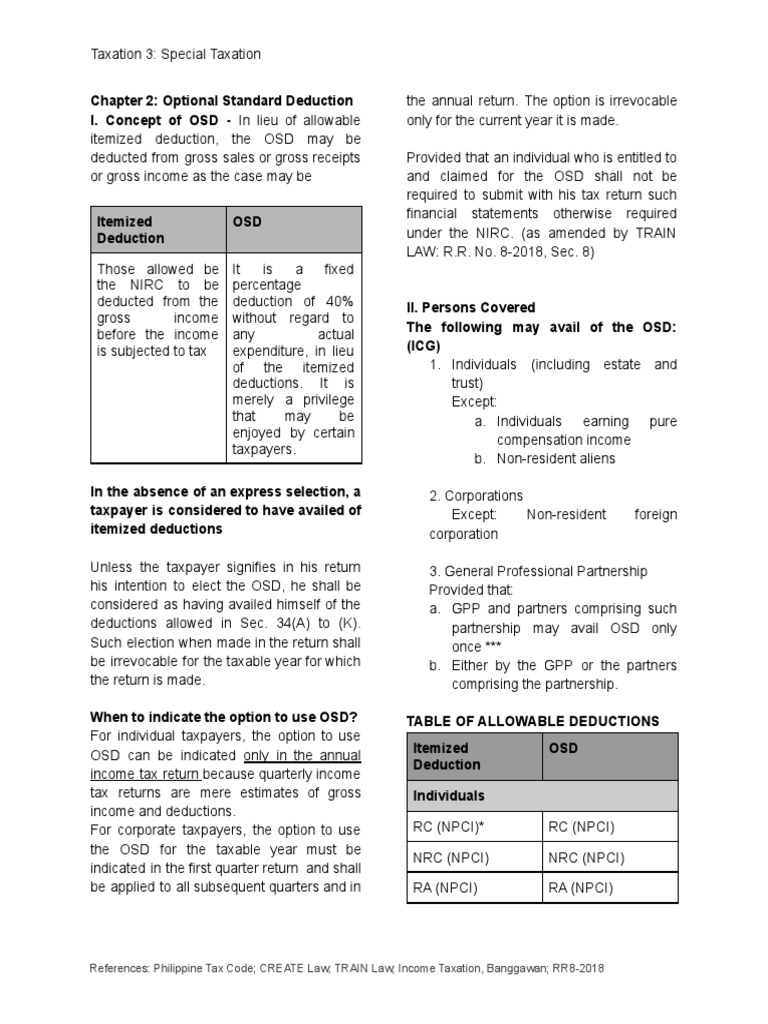 References: Philippine Tax Code CREATE Law TRAIN Law Income Taxation ...