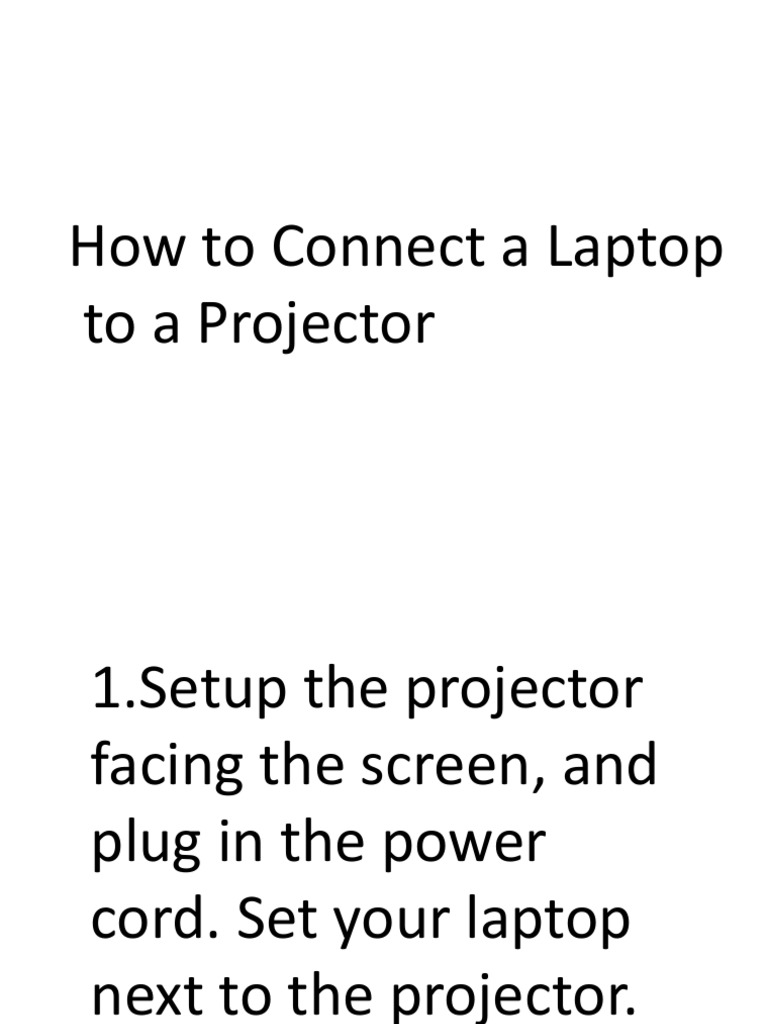 How To Connect A Laptop To A Projector | PDF | Laptop | Electrical ...