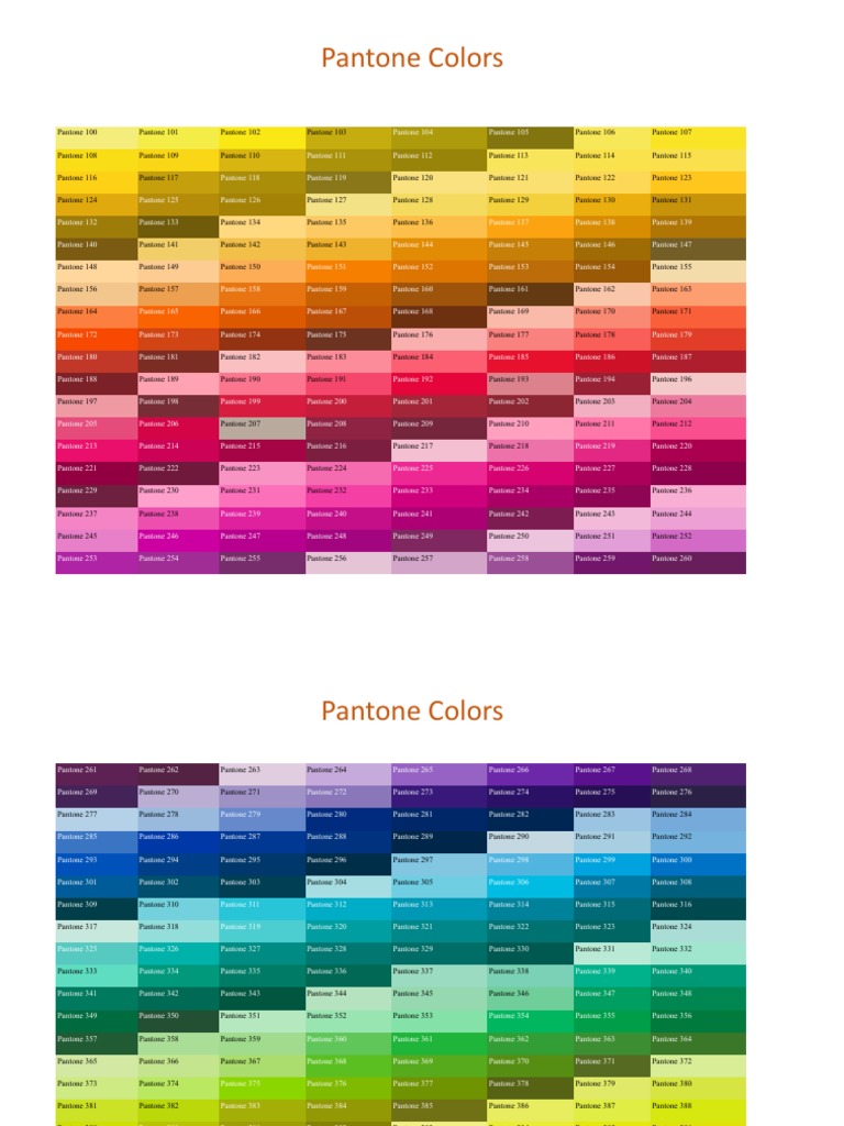 Pantone Color List | PDF | Information And Communications Technology ...