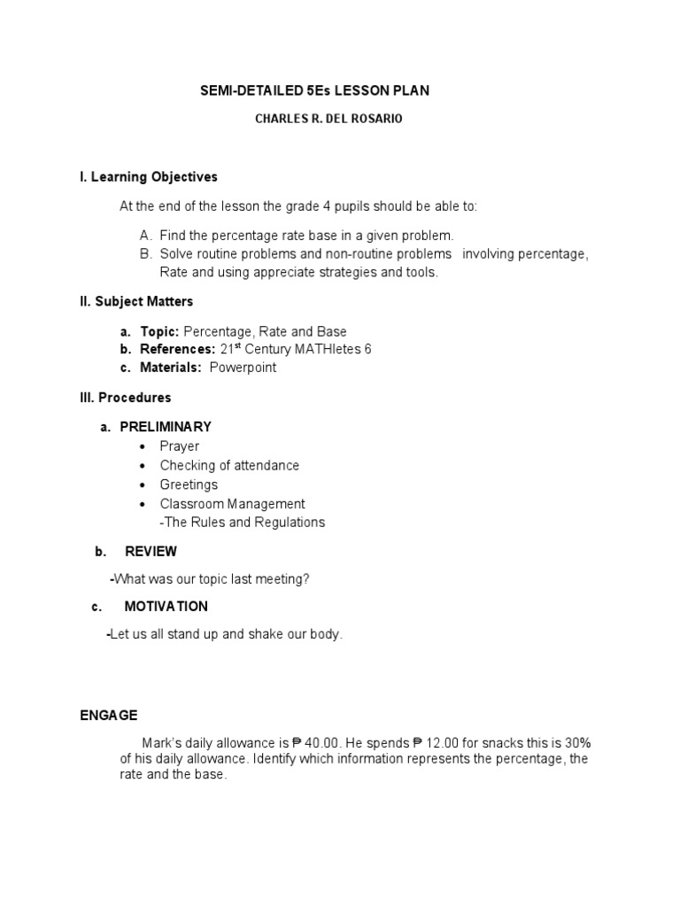 Charles - 5es LP Math. | PDF | Percentage | Mathematics