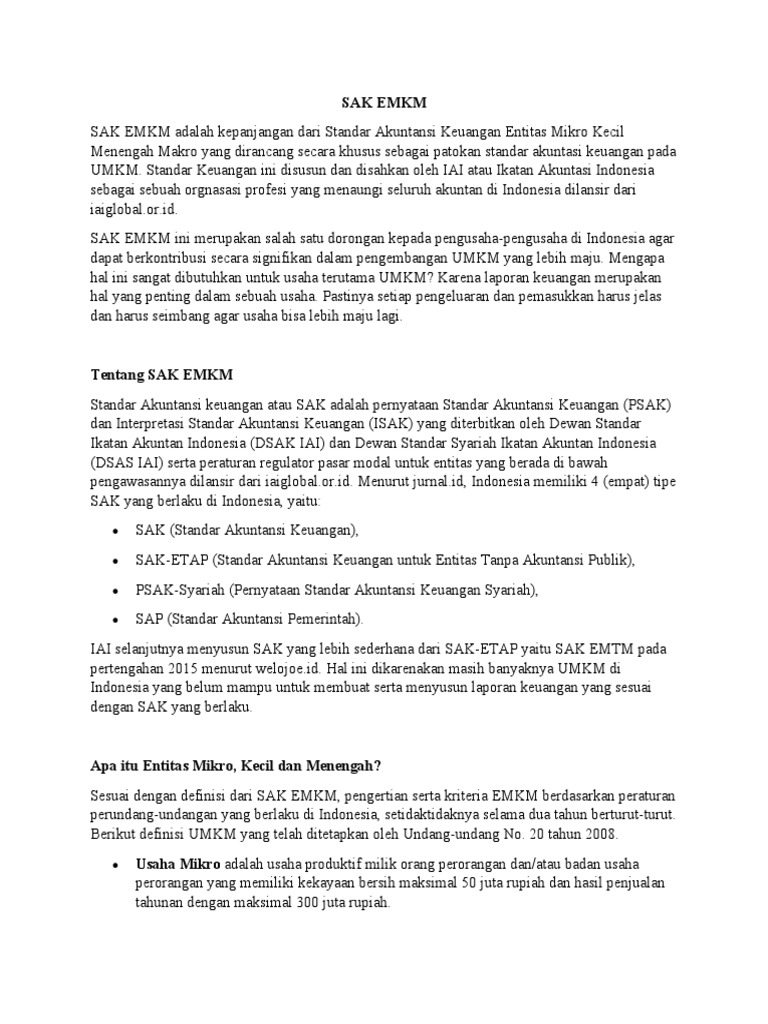 Sak Emkm | PDF
